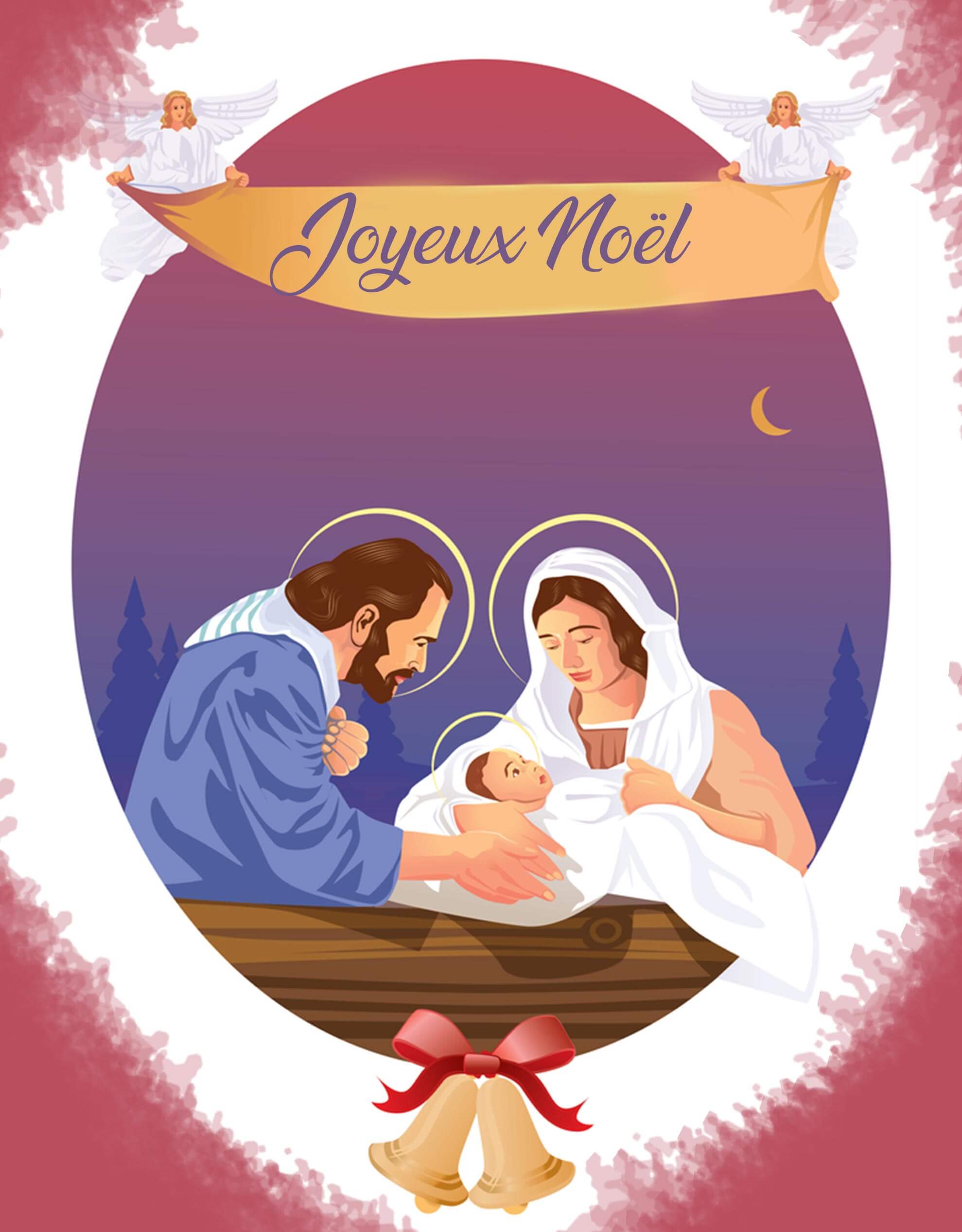 Tableau Joyeux Noël - Naissance de Jésus