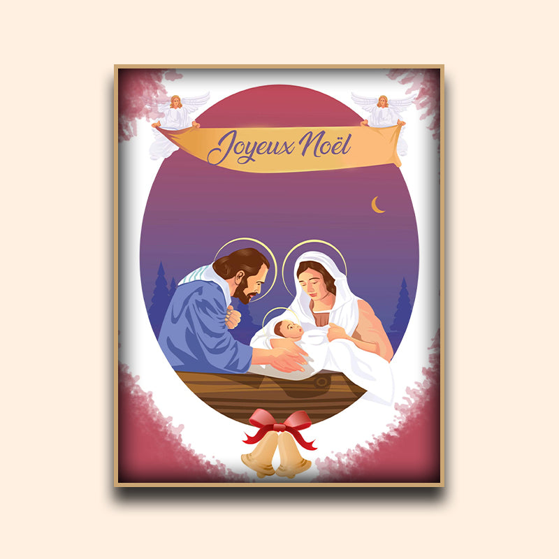 Tableau Joyeux Noël - Naissance de Jésus