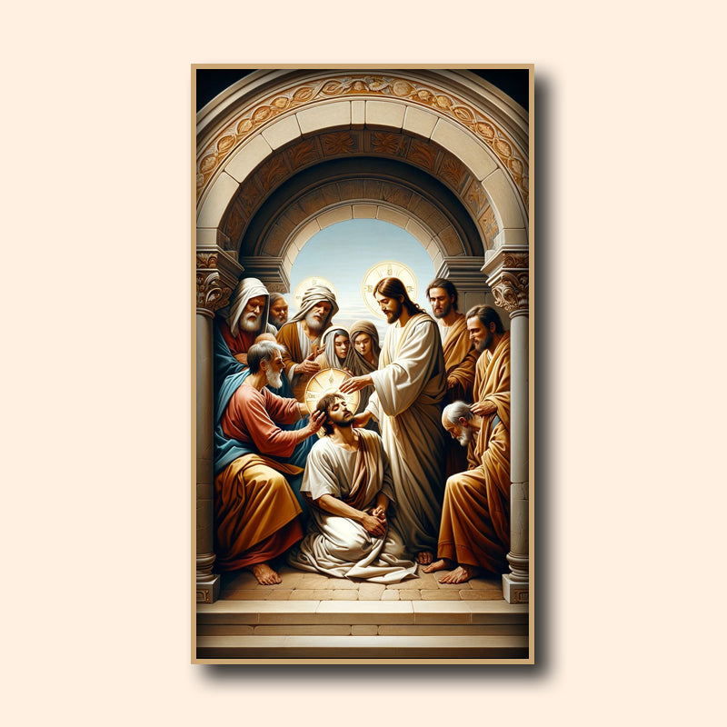 Religious painting Jesus Redemption | Croix Chrétiennes