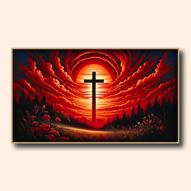 Tableau Religieux Croix Rouge | Croix Chrétiennes