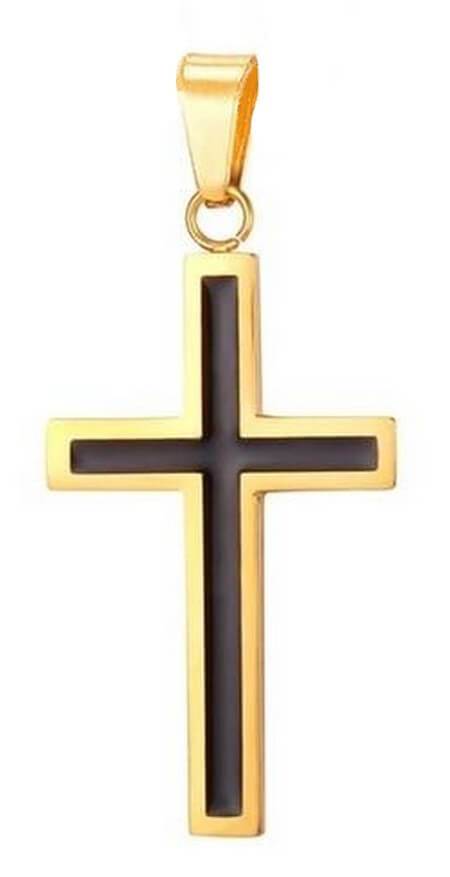 Golden pendant cross | Croix Chrétiennes